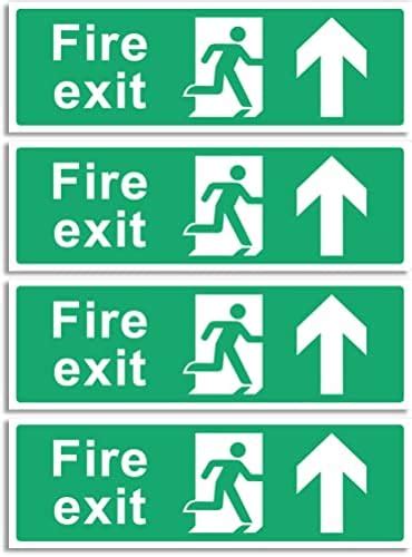 Rubigo 1 2 4 6 Pack Of Fire Exit Sign No Arrow Fire Signs Self