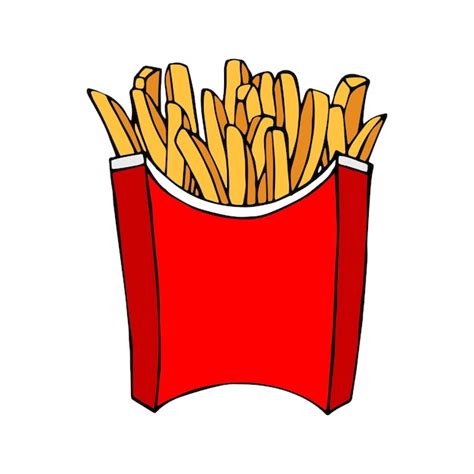 Dibujos De Papas Fritas De Comida Rápida Ilustración De Restaurantes De
