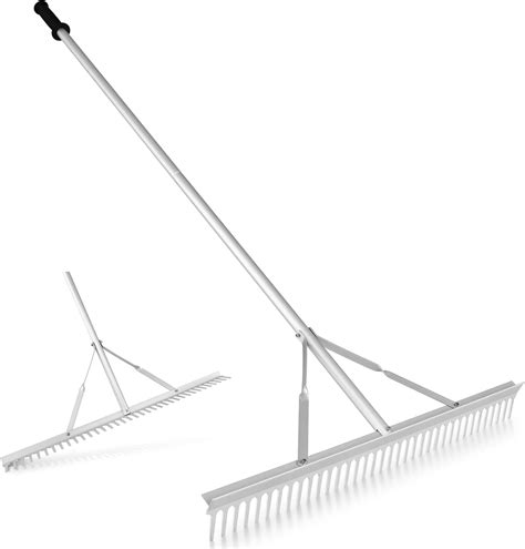Râteau De Jardin En Aluminium Avec Tête Double Face De 91cm 36 Dents