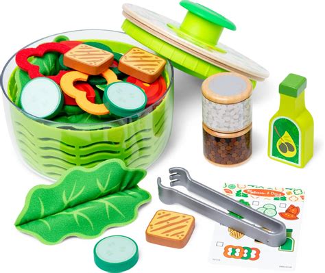 Melissa And Doug Salad Spinner 28 Piece Play Kitchen Toy 28
