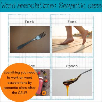 CELF Word Classes Activity Semantic Class Speech Language Therapy