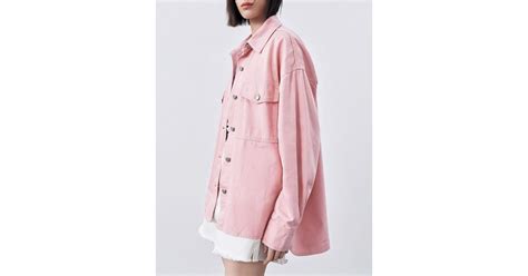 Urban Revivo Button Up Denim Jacket In Pink Lyst