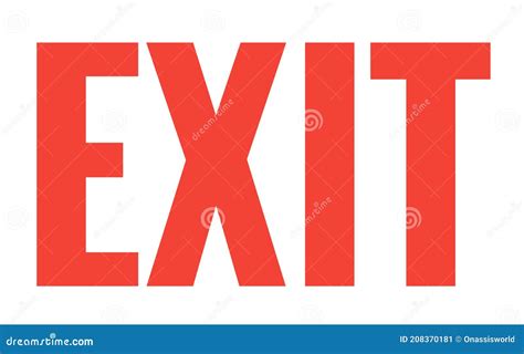 Red Exit Sign For Printing Stock Illustration Illustration Of Entrance 208370181