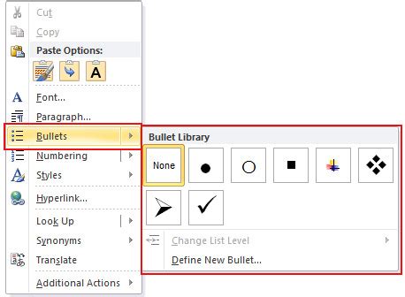 MS Word এ Bullets ও Numbering এর বযবহর কভব কম