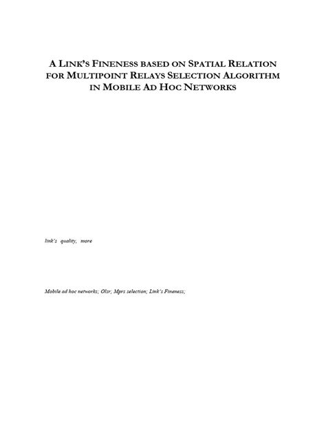 A Links Fineness Based On Spatial Relation For Multipoint Relays