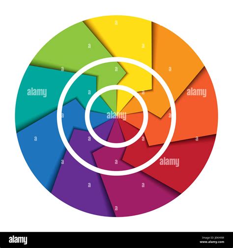 Template Cyclic Diagramme For Infographic 9 Position On White