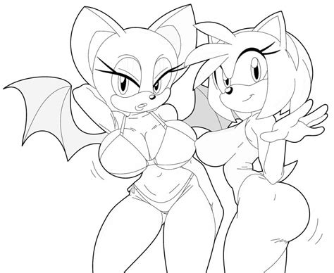 Rule 34 Amy Rose Anthro Bat Big Breasts Bikini Cleavage Female