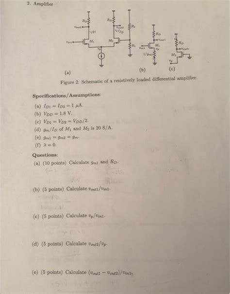 Solved 2 Amplifier Figure 2 Schematic Of A Resistively