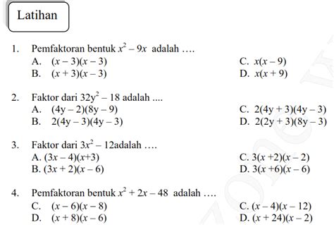Latihan Soal Turunan Fungsi Aljabar Homecare24