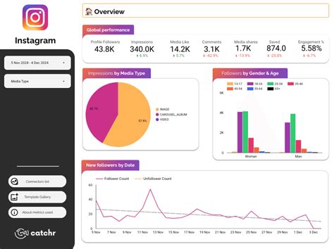 Free Social Media Dashboard Template Catchr