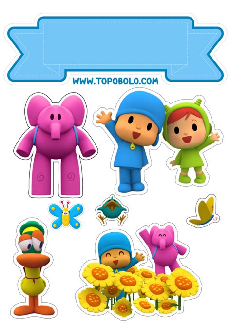 Topo de bolo Pocoyo festa de aniversário infantil decoração festa