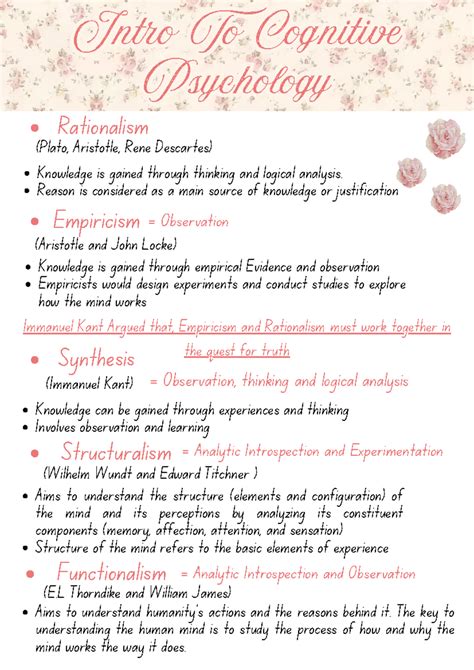 Cognitive Psychology Reviewer Rationalism Plato Aristotle Rene