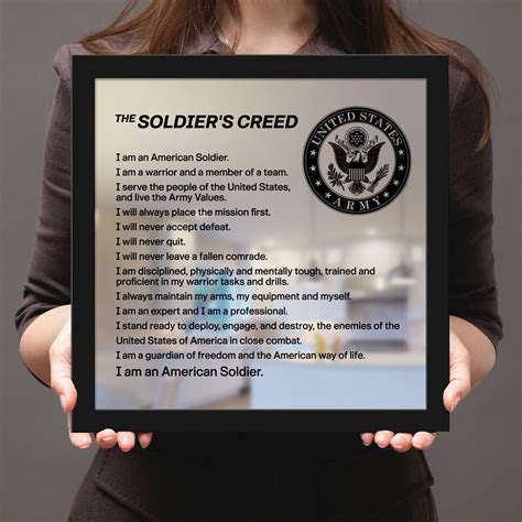 Soldiers Creed Mirror Plaque Us Army Retirement T Etsy