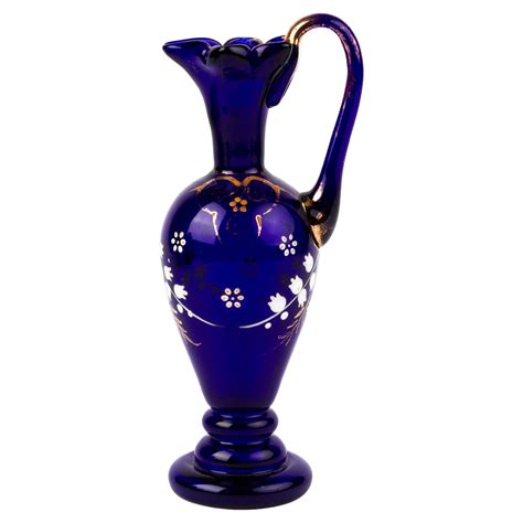 Bristol Blue Victorian Glass Ewer 19th Century For Sale At 1stdibs