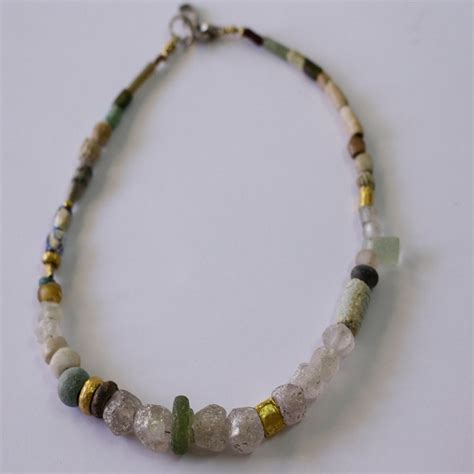 Ancient Crystal Beaded Necklace Bohemian Chic Necklace Ancient Bead