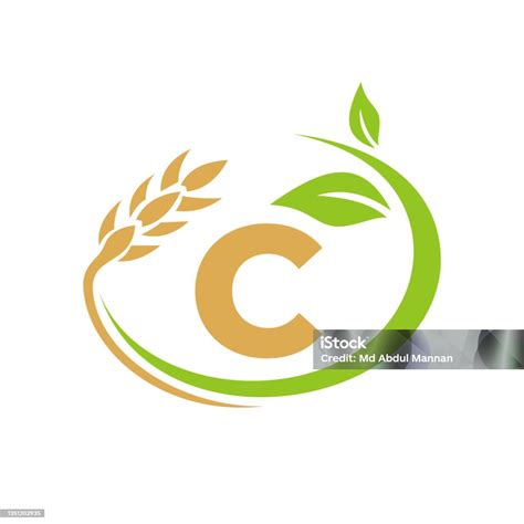 C 편지 개념에 농업 로고 농업 및 농업 로고 디자인 농업 에코 팜 및 농촌 국가 디자인 C 편지 템플릿 건강한 생활방식에 대한