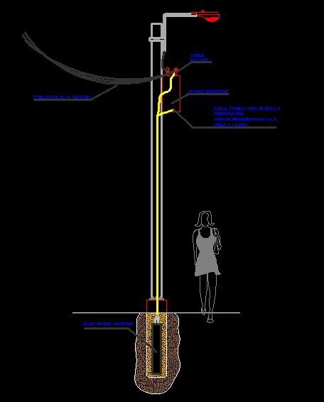 Poste De Luz Com Orifício De Aterramento 5338 Kb Bibliocad