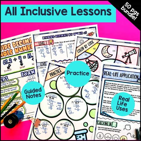 Whole Number And Decimal Operations Guided Notes Unit Bundle 5th Grade Ccss