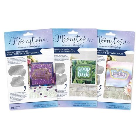 Moonstone Dies Essential Radiant Sentiments Collection Hunkydory Crafts