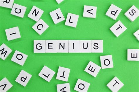 Letters Of The Alphabet With The Word Genius The Concept Of Smart Or