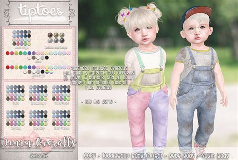 Second Life Marketplace Tiptoes Denim Overalls Demo