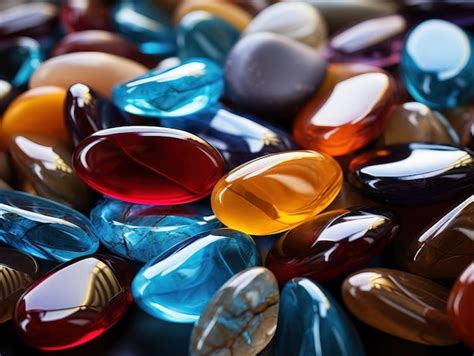 Premium Ai Image Colorful Glass Stones Abstract Background Generative Ai