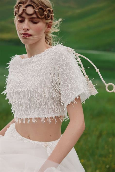 Giotto Di Bondone Lace Tulle Two Piece Wedding Dress Ariamo Boho