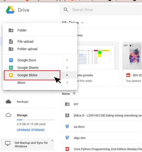 Panduan Penggunaan Layanan Google Google SLIDES Biro Teknologi