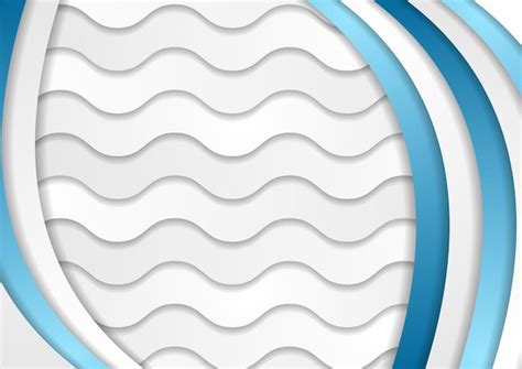 Fondo Corporativo Ondulado Gris Y Azul Abstracto Vector Premium
