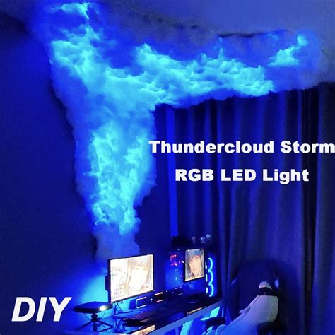 Rgb Thunder Cloud Lamp Led Diy Creative Cloud Lights Strip Gaming Room Wall Light Bar Atmosphere 