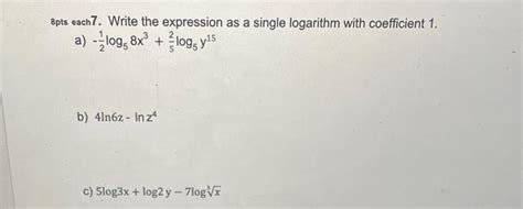 Solved 8pts Each7 Write The Expression As A Single