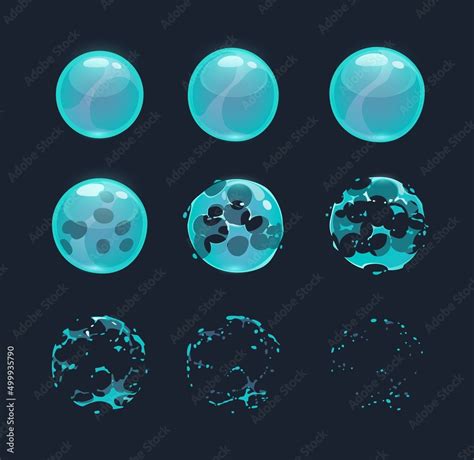 Soap Bubble Burst Effect Animated Sprite Vector Storyboard For Game
