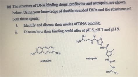 Solved E The Structure Of Dna Binding Drugs Proflavine