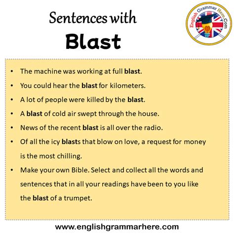 Sentences With Blast Blast In A Sentence In English Sentences For