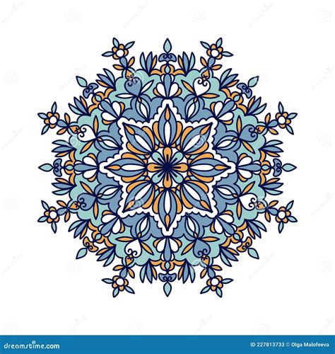 Colorful Mandala Zentangle Doodle Vector Line Art Stock Vector