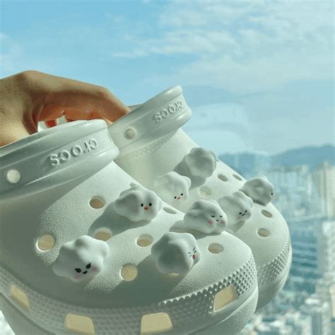 [당일출고 ️8pcs] 몽글 표정 구름 ☁ 파츠 세트 참 장식 신발꾸미기 슬리퍼 에이블리