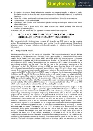 Artifact Evaluation In Information Systems Design Science Research A