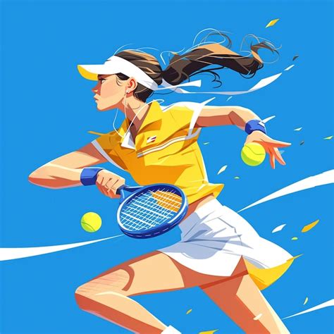 Premium Vector A Monegasque Woman Is Playing Tennis