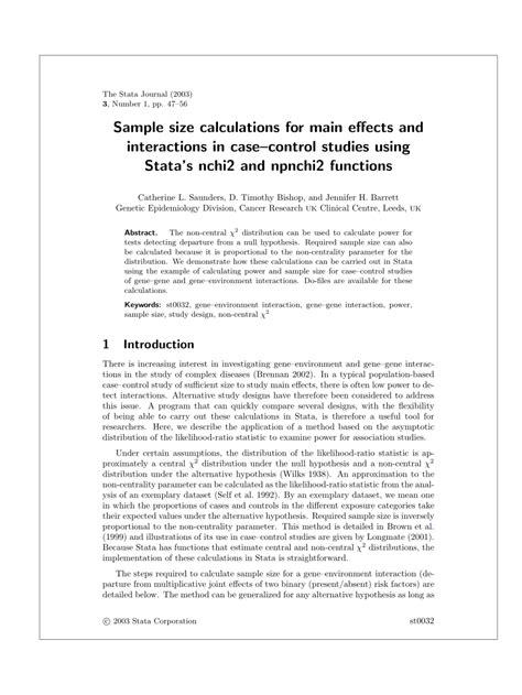 Pdf Sample Size Calculations For Main Effects And Interactions In
