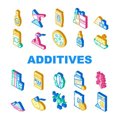 Premium Vector Food Additives Formula Collection Icons Set Vector