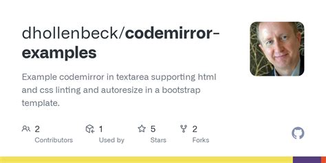 Github Dhollenbeck Codemirror Examples Example Codemirror In Textarea Supporting Html And Css