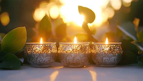 Elegant Silver Candlesticks Glowing On Passover Pesach Table Enhancing