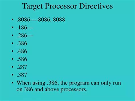Ppt Target Processor Directives Powerpoint Presentation Free