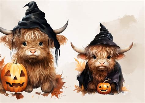 Highland Cow Clipart Png Halloween Highland Cow Halloween Clipart