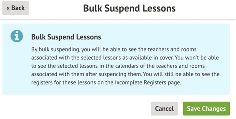 Suspending Classes And Lessons Arbor Help Centre