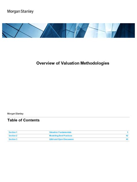 Ms Overview Of Valuation Methodologies Pdf Valuation Finance