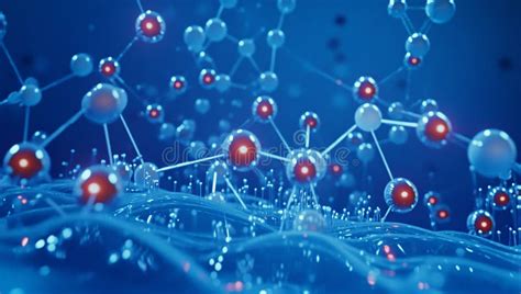 Abstract Molecular Structure With Glowing Spheres Stock Illustration