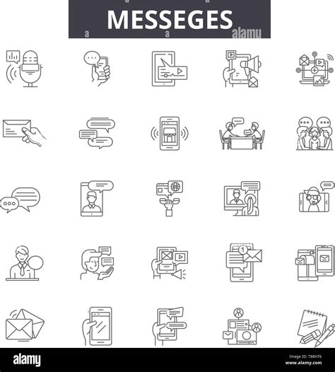 Messedges line icons, signs, vector set, linear concept, outline illustration Stock Vector Image ...