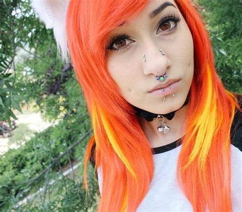 Pin By Lifeart On Youtubers Orange Hair Ear Piercings Nose Ring