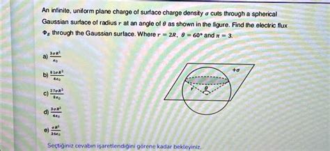 Texts An Infinite Uniform Plane Charge Of Surface Charge Density σ Cuts Through A Spherical